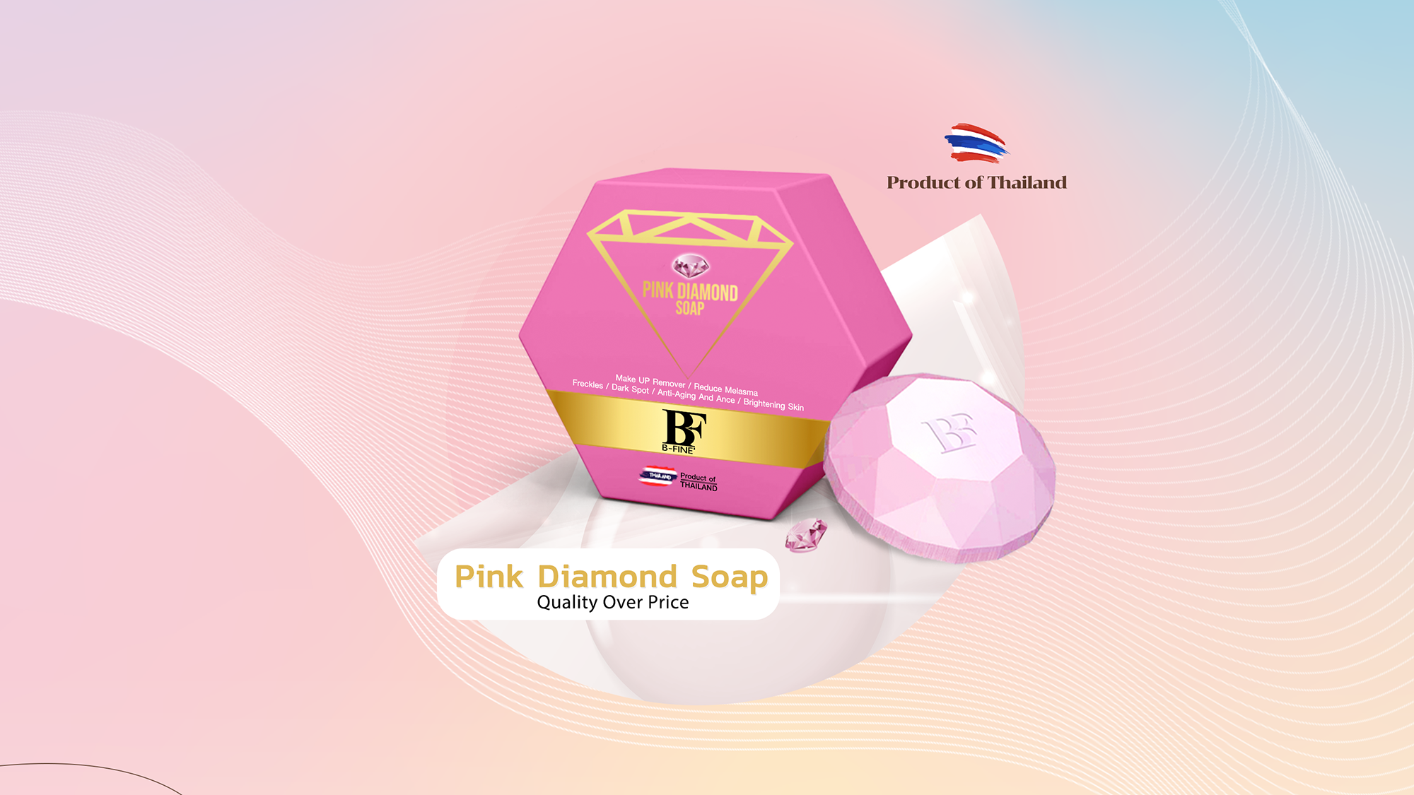 Pink Diamond Soap - B-Fine'
